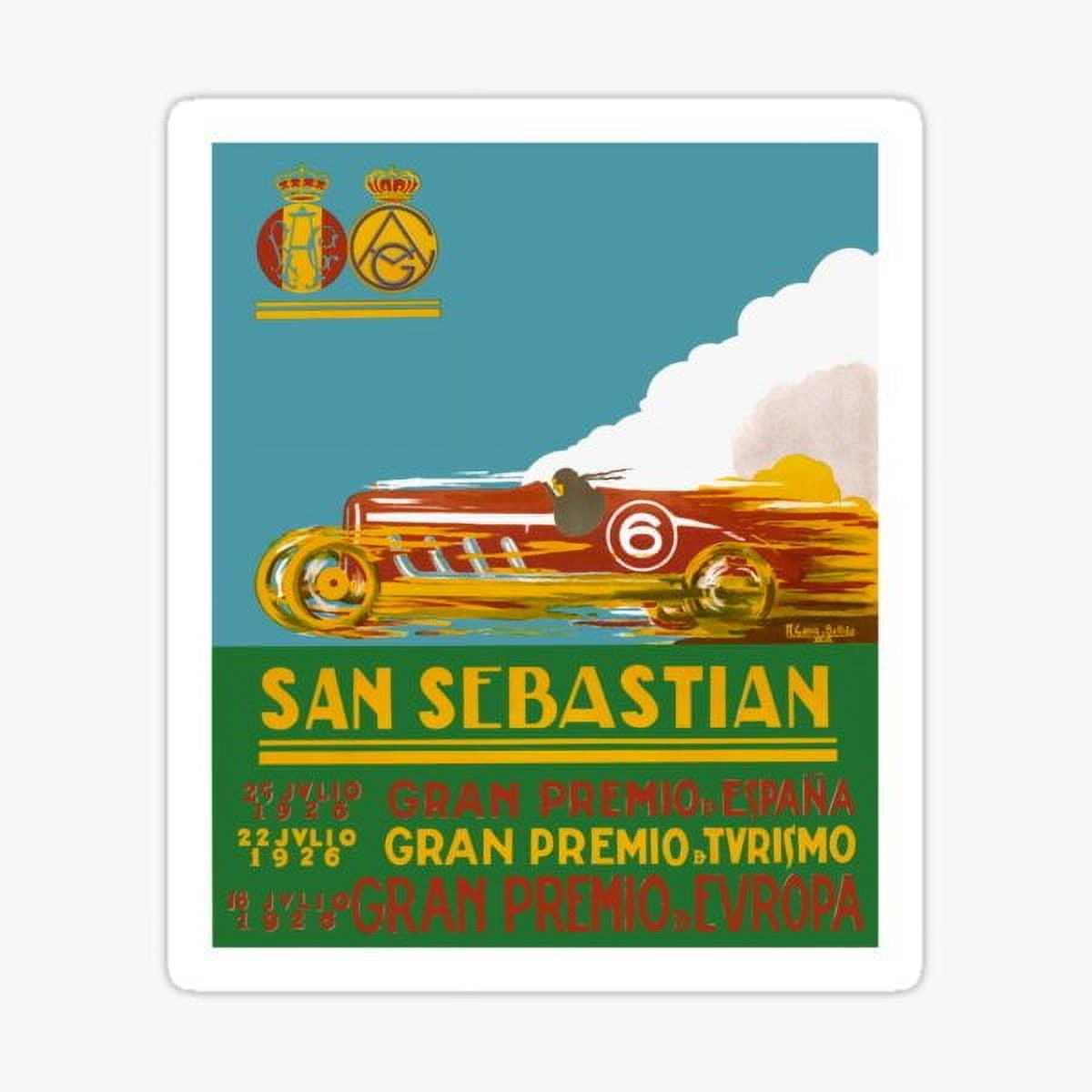 KIRAKIRA 1926 San Sebastian Grand Prix Racing Sticker - Walmart.com
