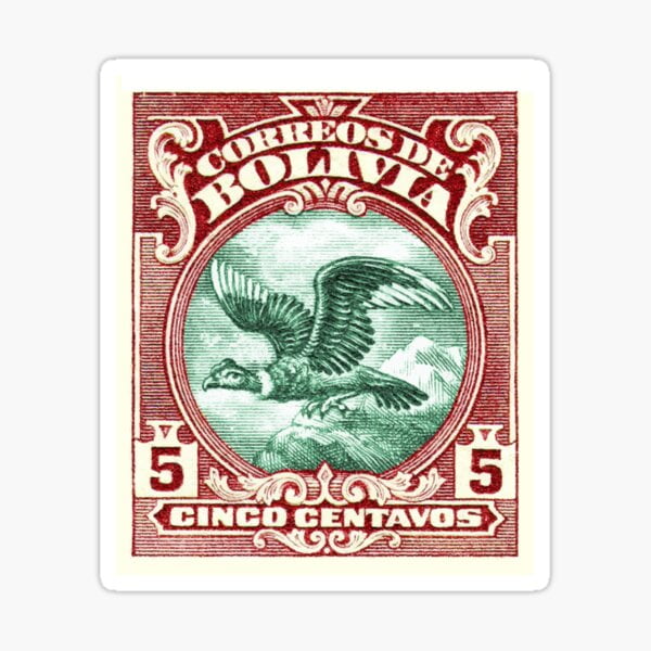 KIRAKIRA 1928 Bolivia Andean Condor Postage Sticker - Walmart.com