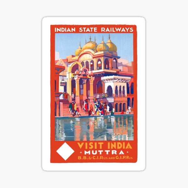 KIRAKIRA 1928 VISIT INDIA Muttra Train Travel Sticker - Walmart.com
