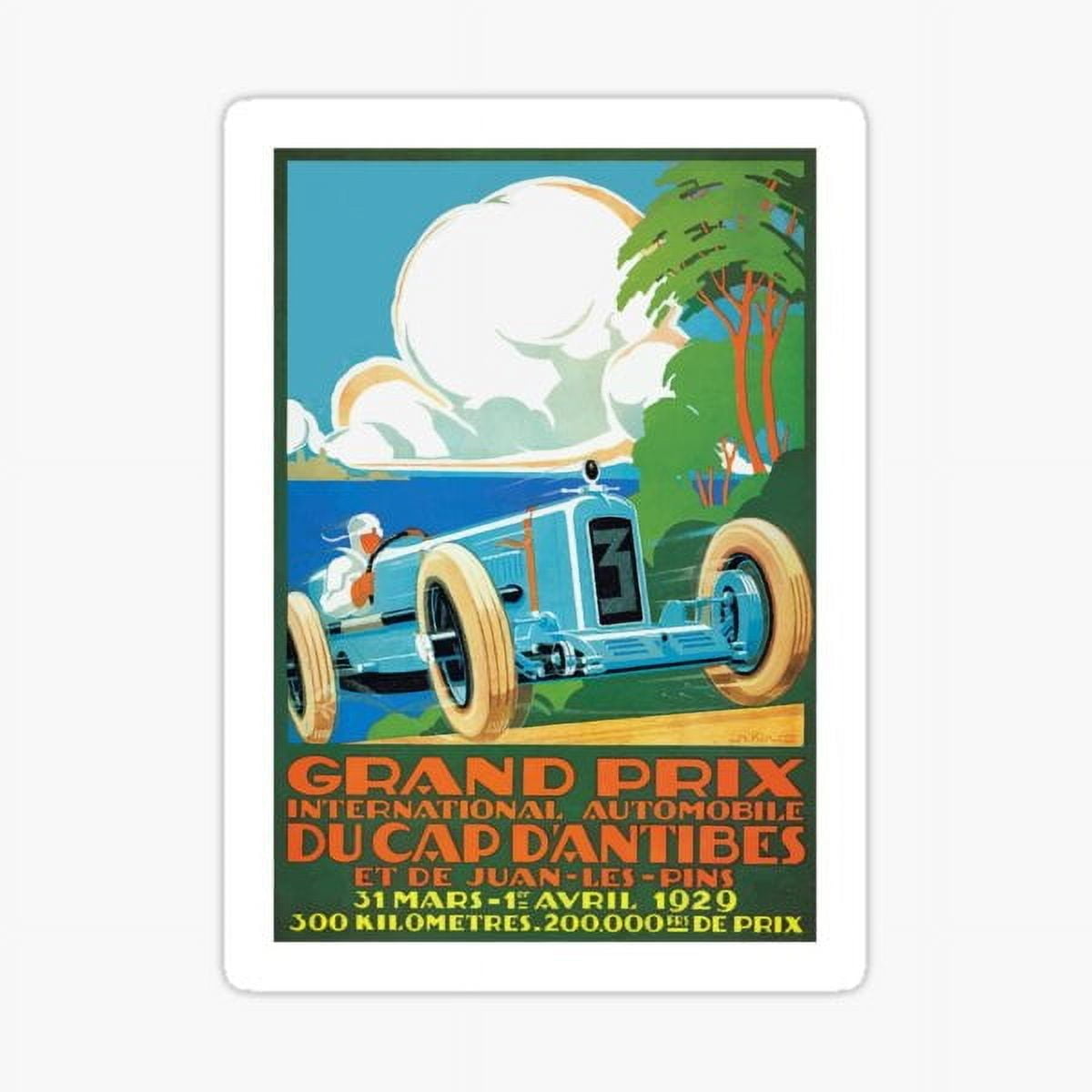 KIRAKIRA 1929 Cap D'Antibes Grand Prix Racing Sticker - Walmart.com