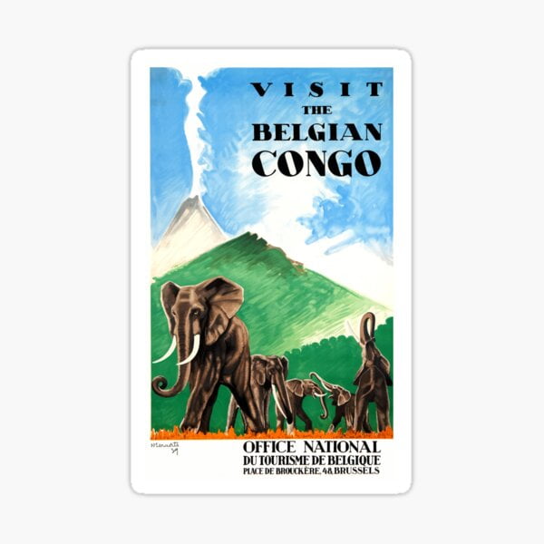 KIRAKIRA 1939 Belgian Congo Elephants Travel Sticker - Walmart.com