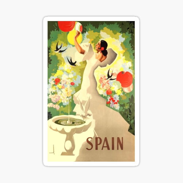 KIRAKIRA 1941 Spain Flamenco Dancer Travel Sticker - Walmart.com
