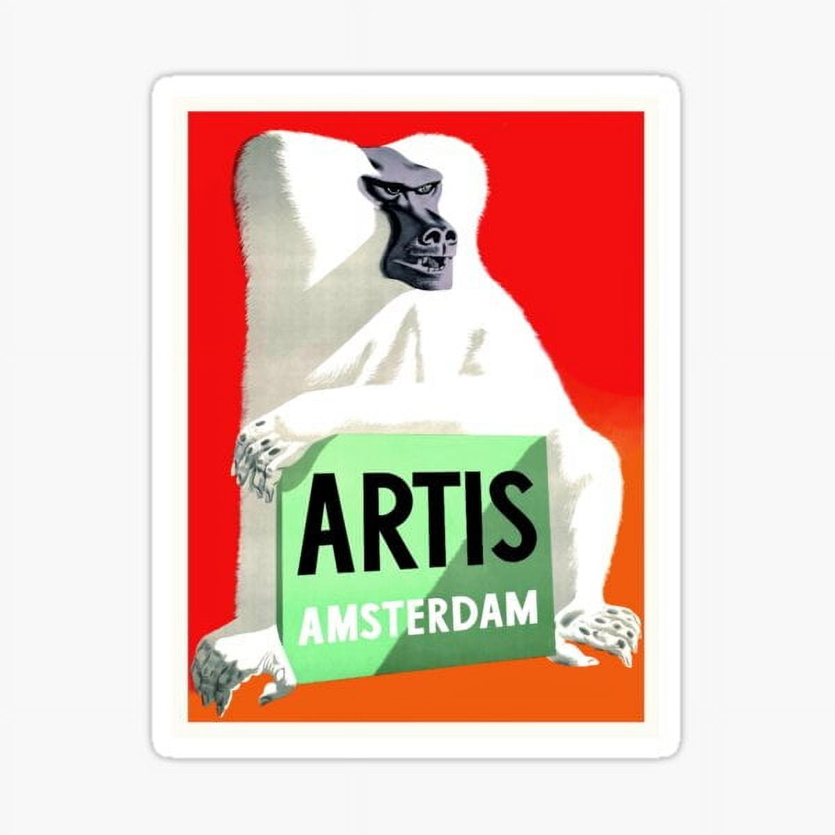 KIRAKIRA 1947 Artis Zoo Amsterdam Baboon Sticker - Walmart.com