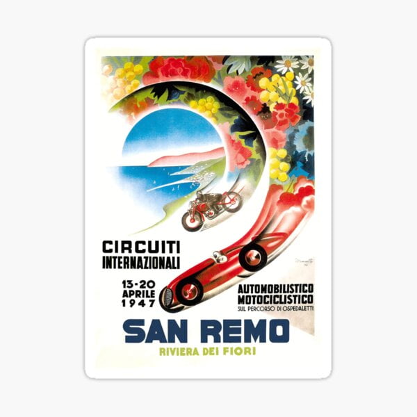 KIRAKIRA 1947 San Remo Grand Prix Race Sticker - Walmart.com