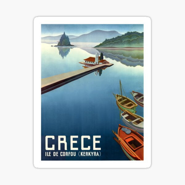 KIRAKIRA 1949 Corfu Greece Travel Sticker - Walmart.com
