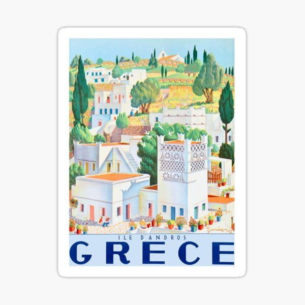KIRAKIRA 1949 Greece Island of Andros Travel Sticker - Walmart.com