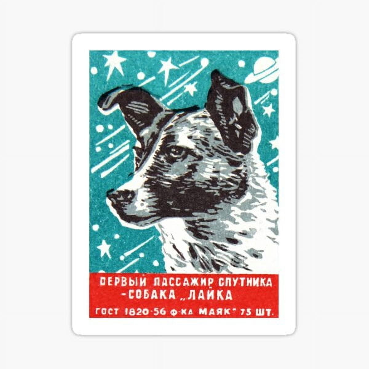KIRAKIRA 1950s Laika Space Dog Russian Matchbox Label Sticker - Walmart.com