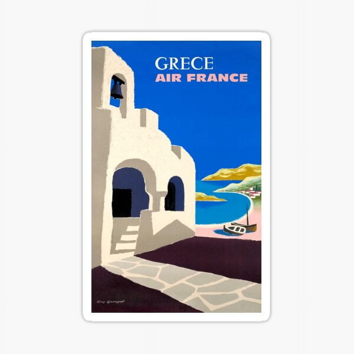 KIRAKIRA 1959 Air France Greece Travel Sticker - Walmart.com