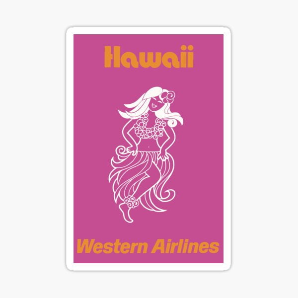 KIRAKIRA 1968 HAWAII Western Airlines Travel Sticker - Walmart.com