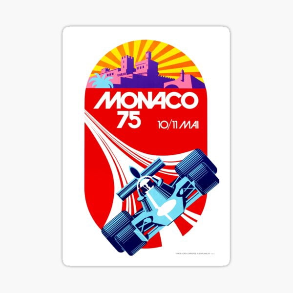 KIRAKIRA 1975 Monaco Grand Prix Racing Sticker - Walmart.com
