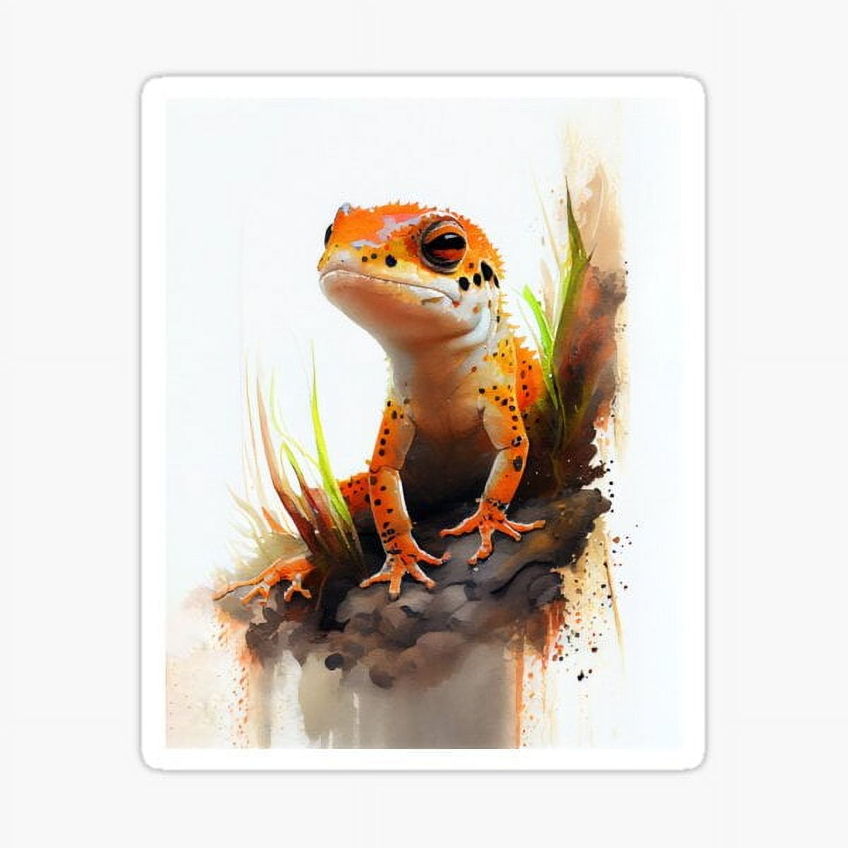 KIRAKIRA A Cute Salamander Original Digital Art Print Sticker - Walmart.com