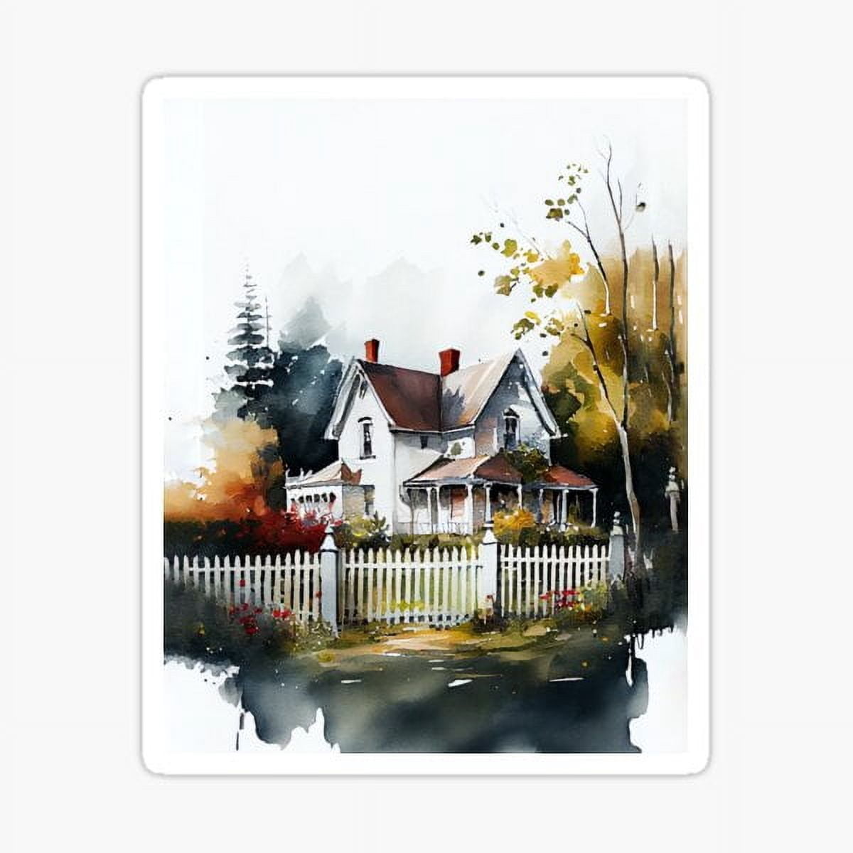 KIRAKIRA A Vintage Country Home With White Picket Fence Sticker ...