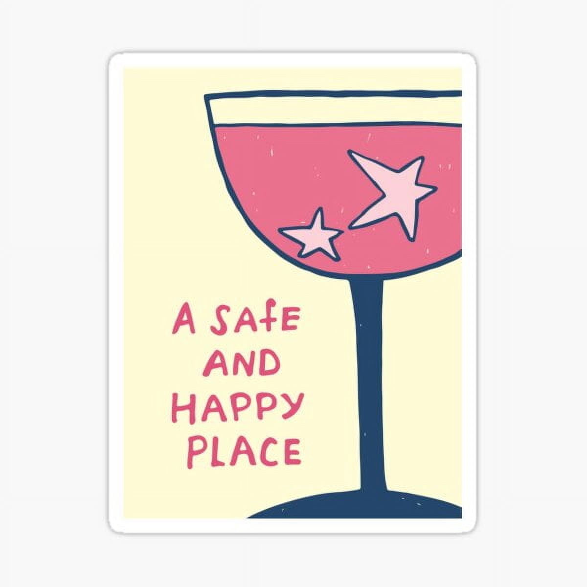 KIRAKIRA A safe and happy place, Glass of wine, Fun art, Retro print ...