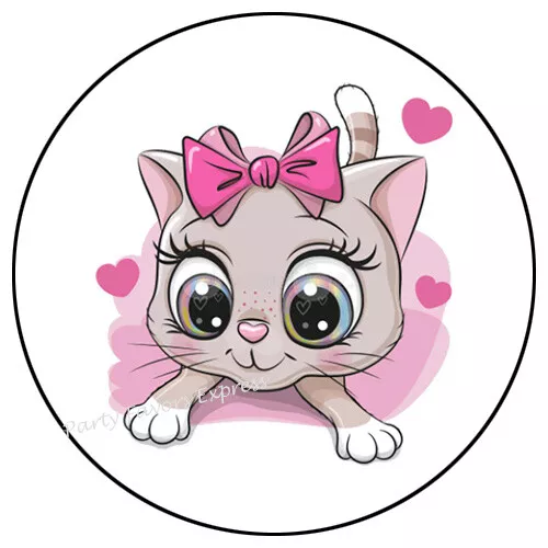 KIRAKIRA ADORABLE CAT PINK BOW STICKERS PARTY FAVORS - Walmart.com