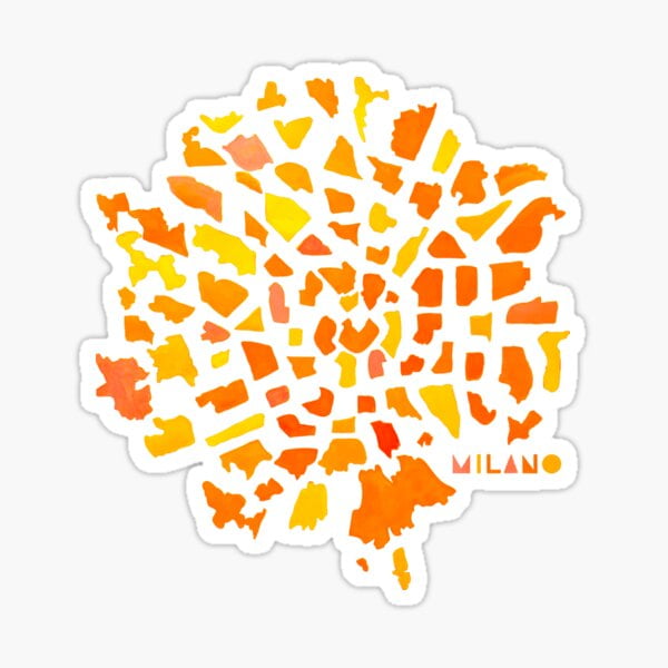 KIRAKIRA Abstract Map of Milan Sticker - Walmart.com