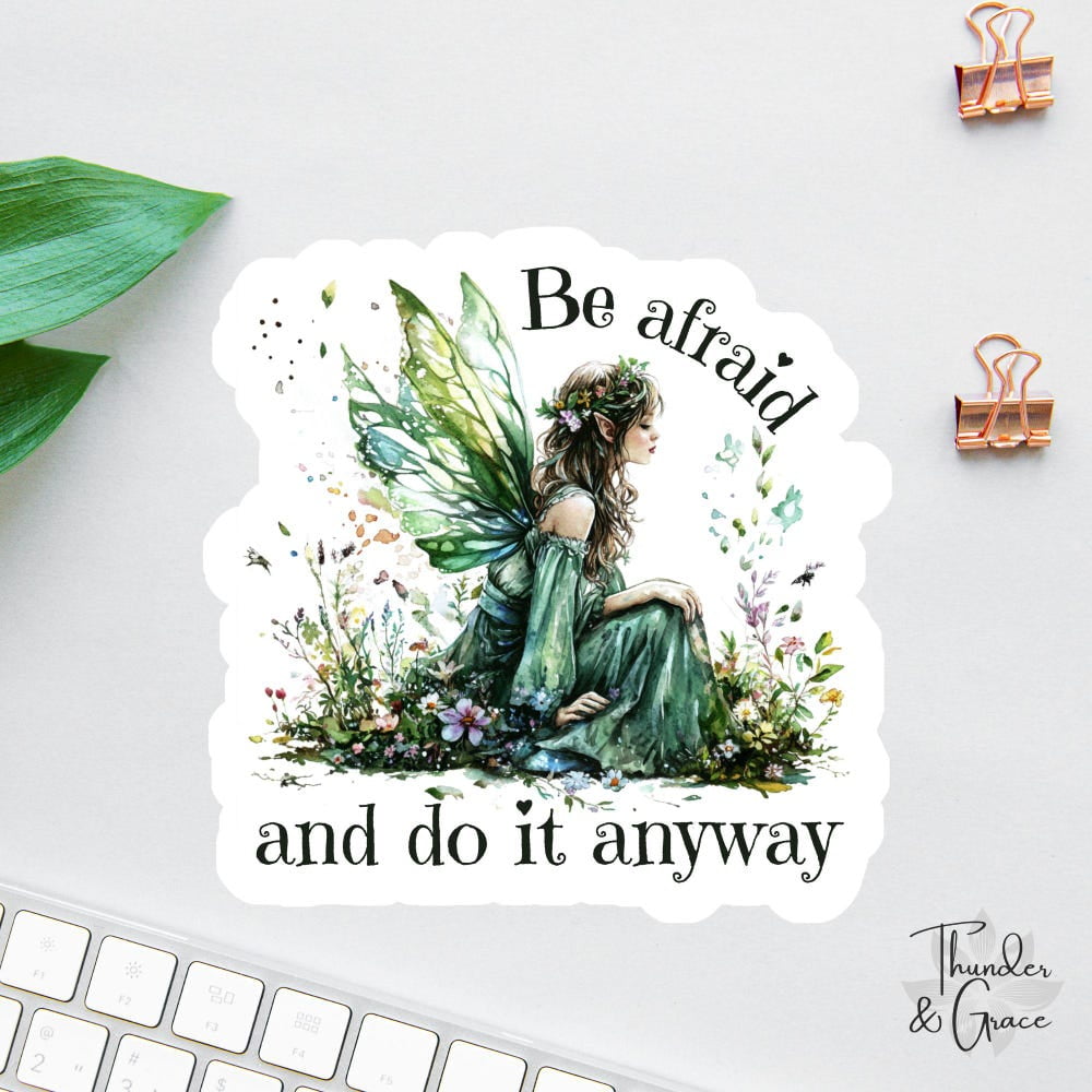 KIRAKIRA Be Afraid And Do It Anyway Sticker, Growth Mindset Sticker ...