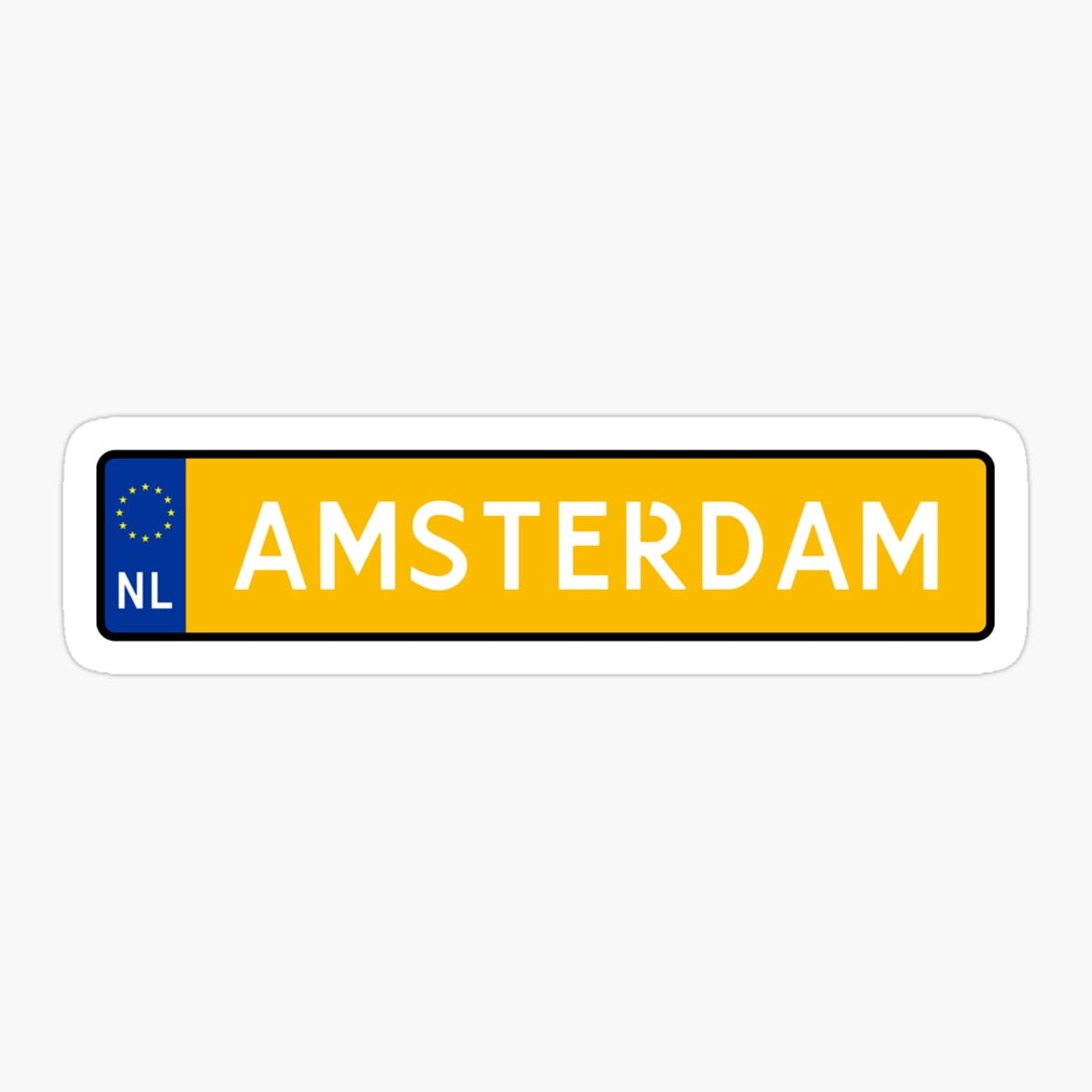 KIRAKIRA Amsterdam Kenteken Sticker. Gift For You - Decorate Laptops ...