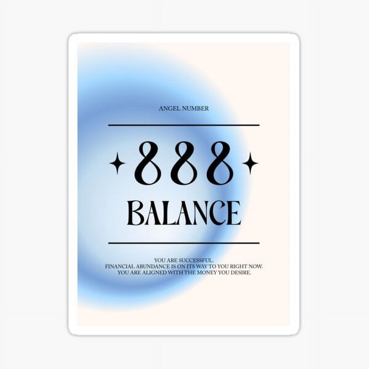 KIRAKIRA Angel numbers 888, Balance, Aura , Energy, Gradient, Aesthetic art, Inspiration Sticker ...