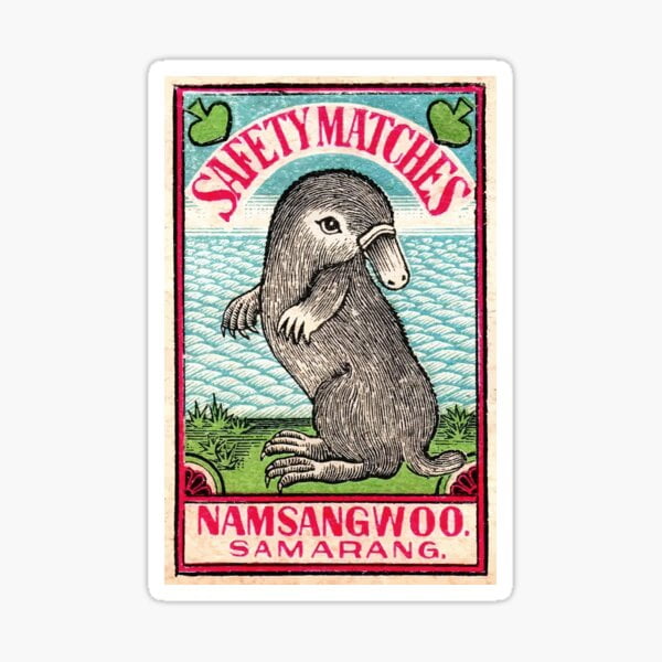 KIRAKIRA Antique Platypus Matchbox Label Sticker - Walmart.com