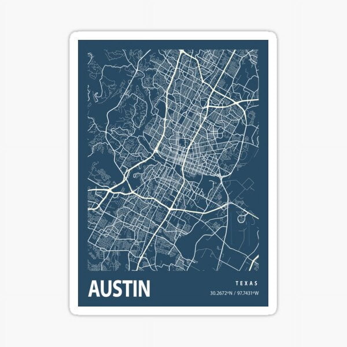 KIRAKIRA Austin Blueprint City Map Sticker - Walmart.com