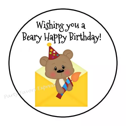 KIRAKIRA BEARY HAPPY BIRTHDAY BEAR STICKERS PARTY FAVORS - Walmart.com