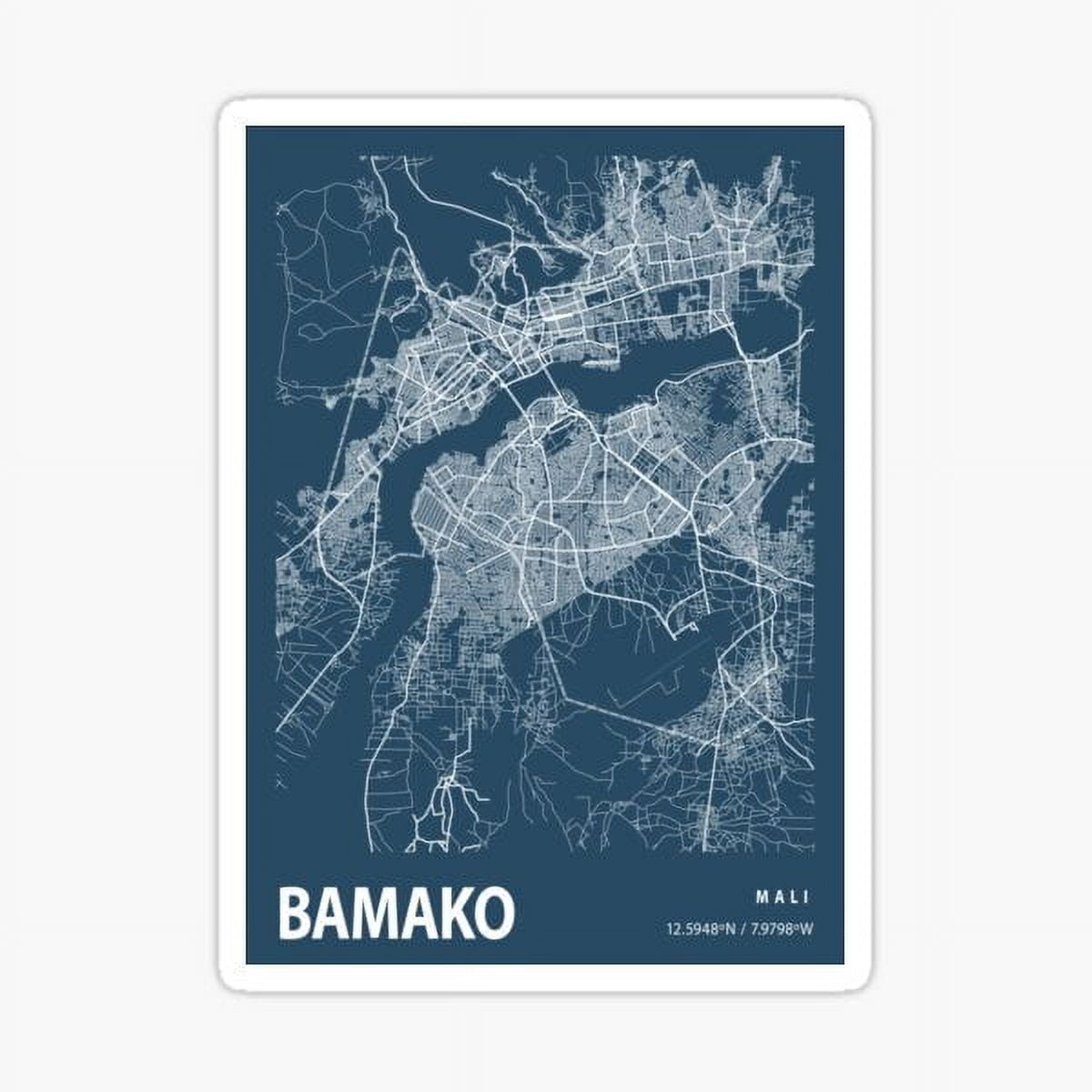 KIRAKIRA Bamako Blueprint City Map Sticker - Walmart.com
