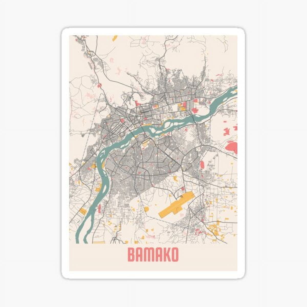 KIRAKIRA Bamako City Map Chalk Retro City Map Poster Sticker - Walmart.com
