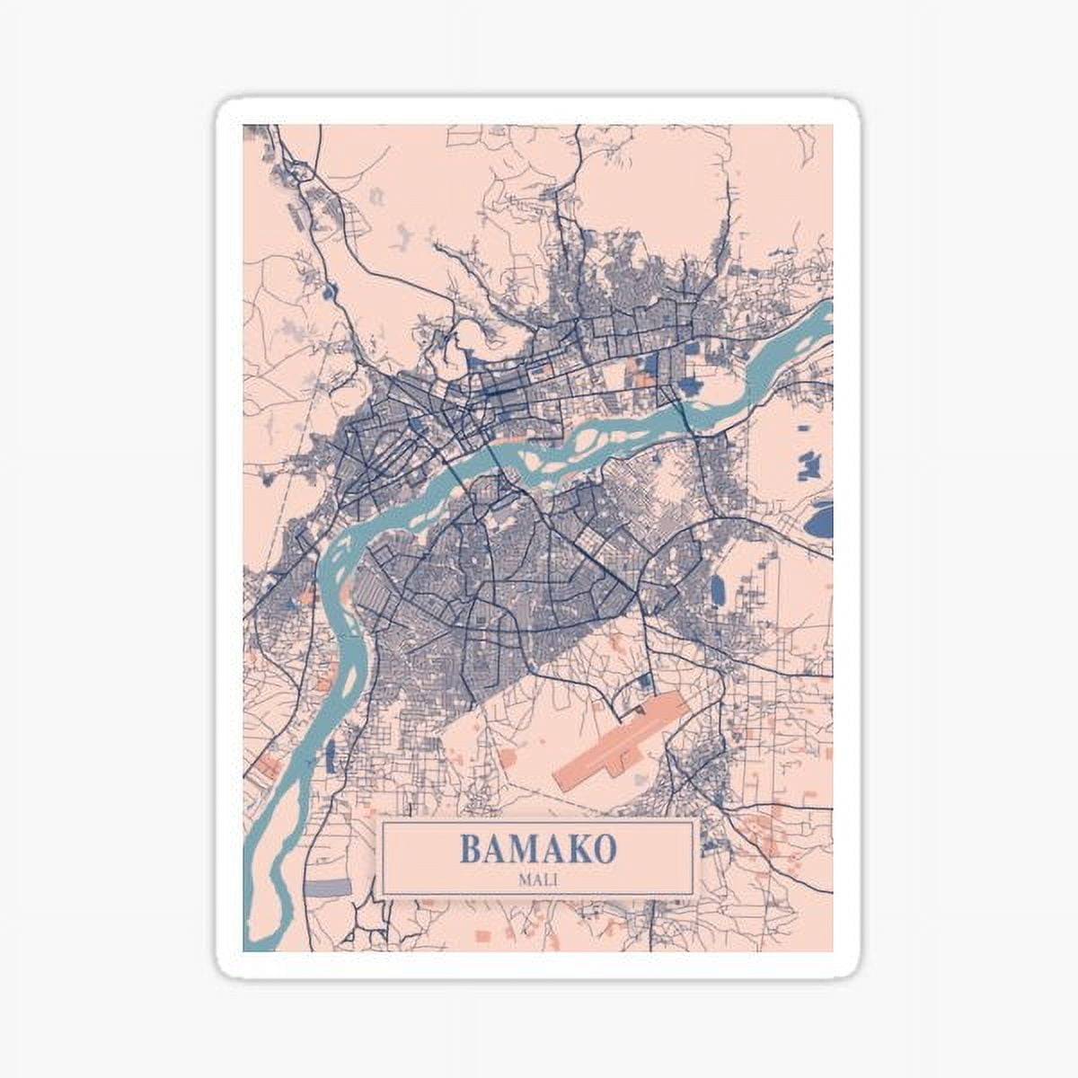 KIRAKIRA Bamako City Map Sticker - Walmart.com