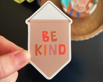 KIRAKIRA Be Kind Sticker | Vinyl Laptop Sticker, Vinyl Water Bottle ...