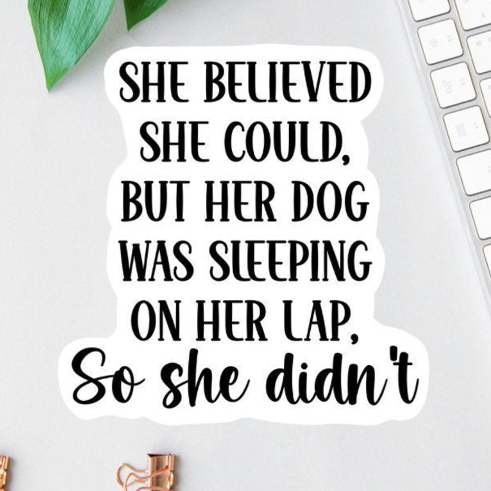 KIRAKIRA She Believed She Could But Her Dog Was On Her Lap Sticker ...