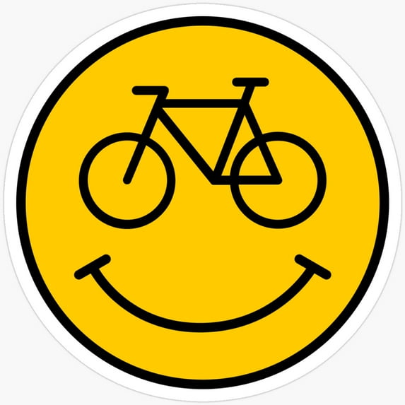 KIRAKIRA Bicycle Smiley Bike Smile Retro Cycling Emoji Sticker. Gift For You - Decorate Laptops ...