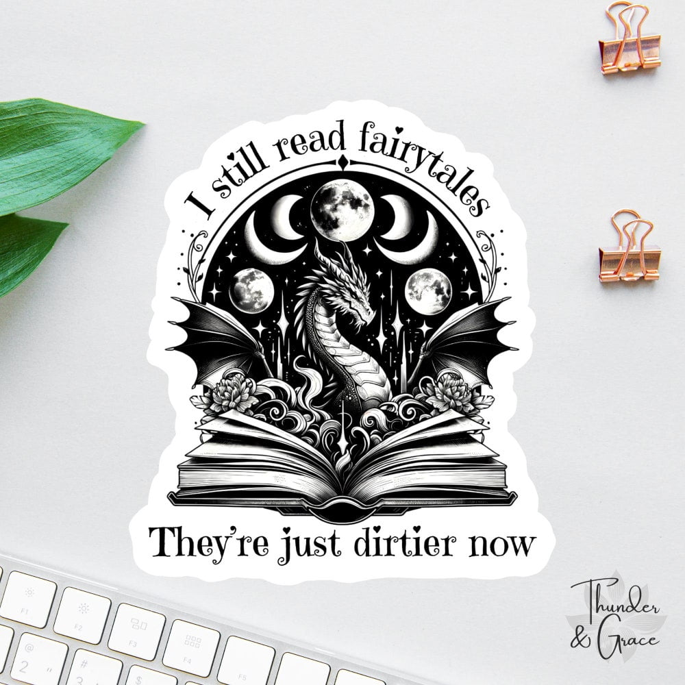 KIRAKIRA Bookish Sticker, I Still Read Fairytales Stickers, Anxiety ...
