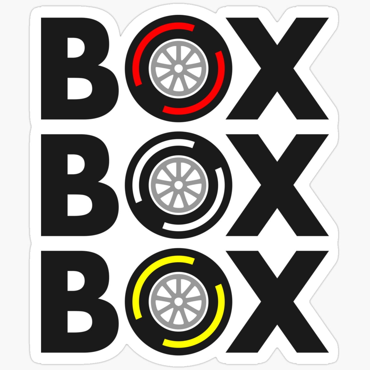 KIRAKIRA Box Box Box F1 Tyre Compound Design Sticker. Gift For You ...
