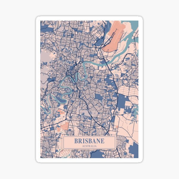 KIRAKIRA Brisbane City Map Sticker - Walmart.com