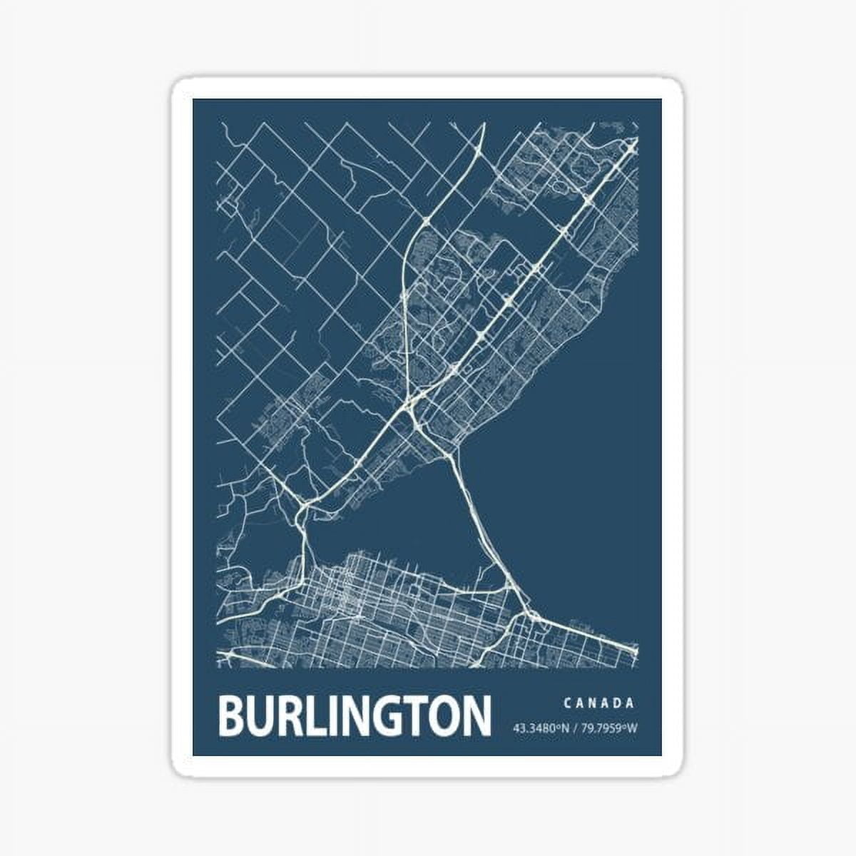 KIRAKIRA Burlington Blueprint City Map Sticker - Walmart.com
