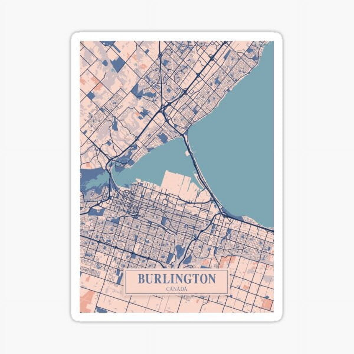 KIRAKIRA Burlington City Map Sticker - Walmart.com