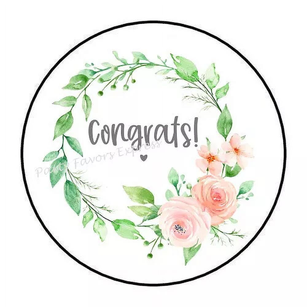KIRAKIRA CONGRATS FLORAL ROSE WREATH STICKERS PARTY FAVORS - Walmart.com