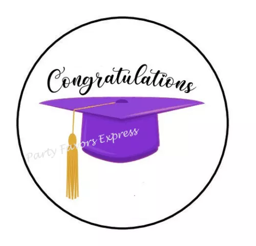 KIRAKIRA CONGRATULATIONS PURPLE GRAD HAT STICKERS PARTY FAVORS ...