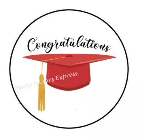 KIRAKIRA CONGRATULATIONS RED GRAD HAT STICKERS PARTY FAVORS - Walmart.com