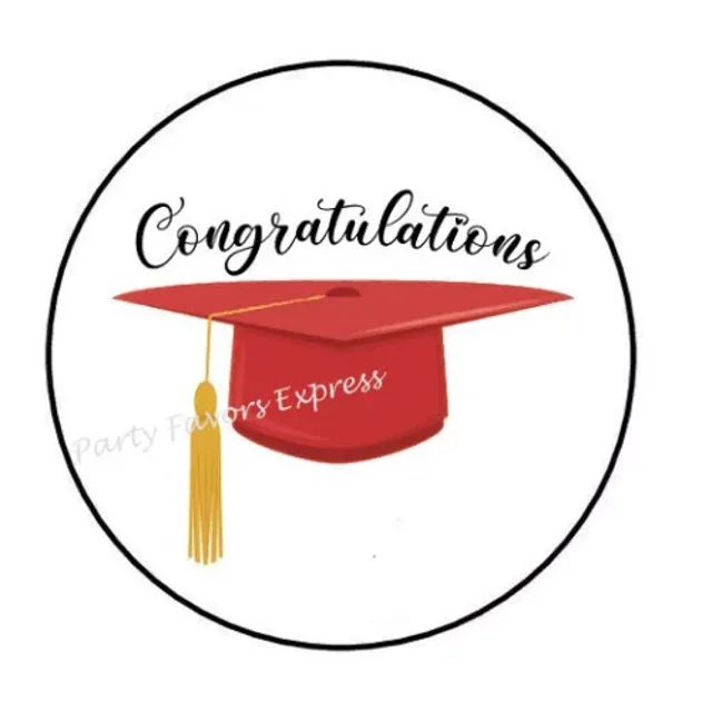 KIRAKIRA CONGRATULATIONS RED GRAD HAT STICKERS PARTY FAVORS - Walmart.com