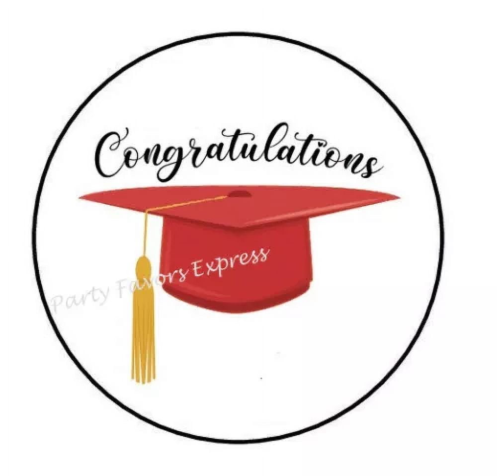 KIRAKIRA CONGRATULATIONS RED GRAD HAT STICKERS PARTY FAVORS - Walmart.com