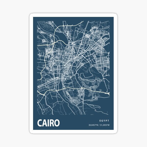 KIRAKIRA Cairo Blueprint City Map Sticker - Walmart.com