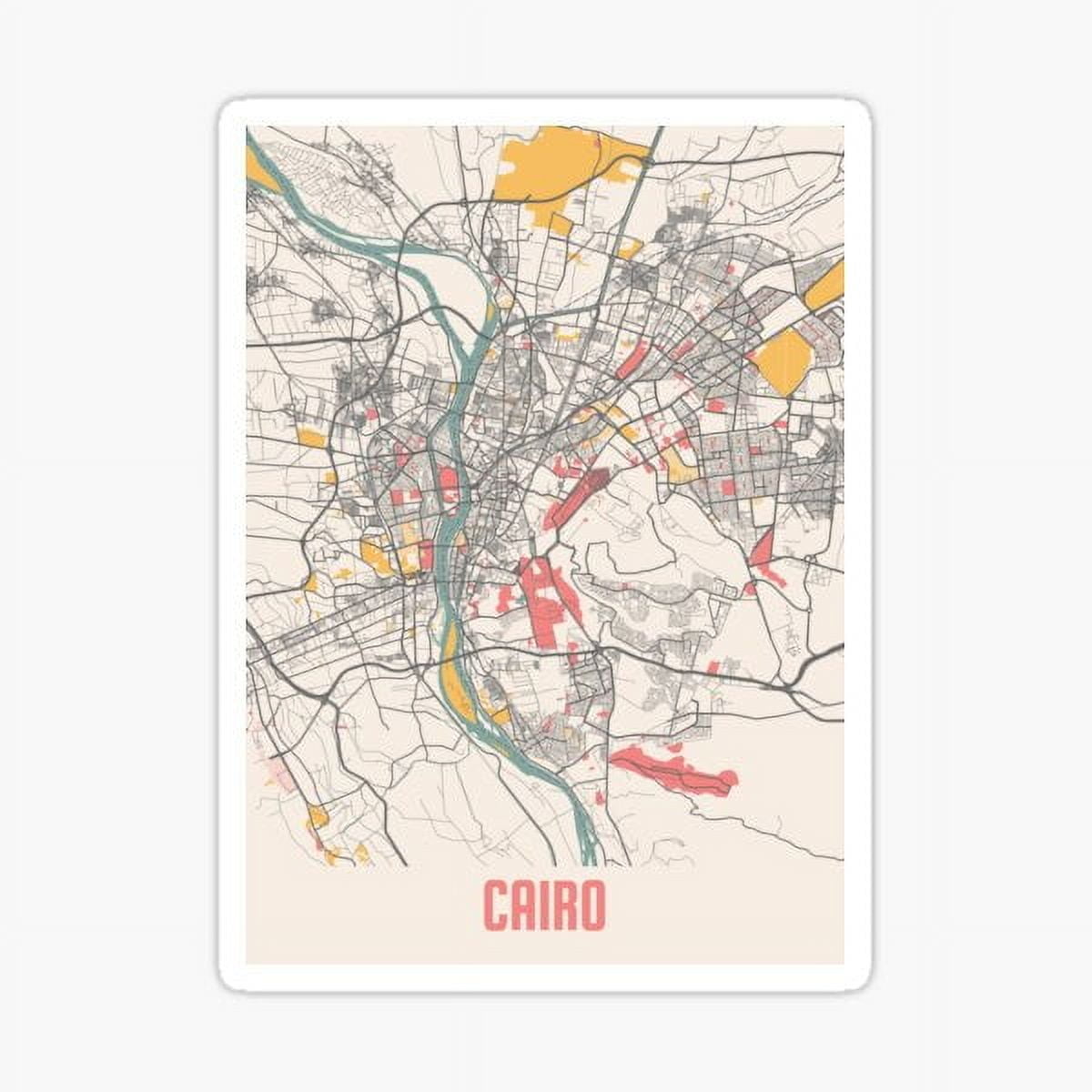 KIRAKIRA Cairo City Map Chalk Retro City Map Sticker - Walmart.com