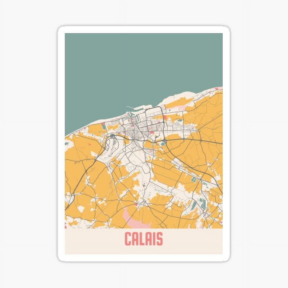 KIRAKIRA Calais City Map Chalk Retro City Map Poster Sticker - Walmart.com