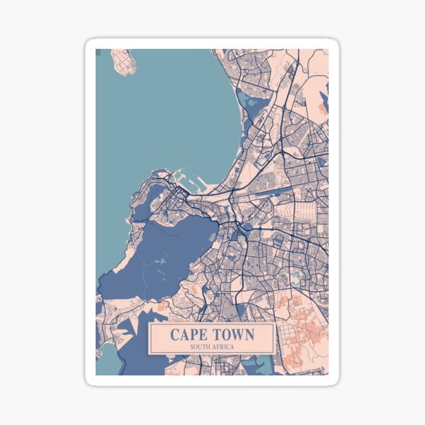 KIRAKIRA Cape Town City Map Sticker - Walmart.com