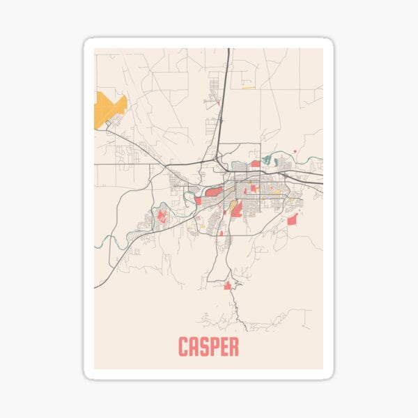 KIRAKIRA Casper City Map Chalk Retro City Map Sticker - Walmart.com