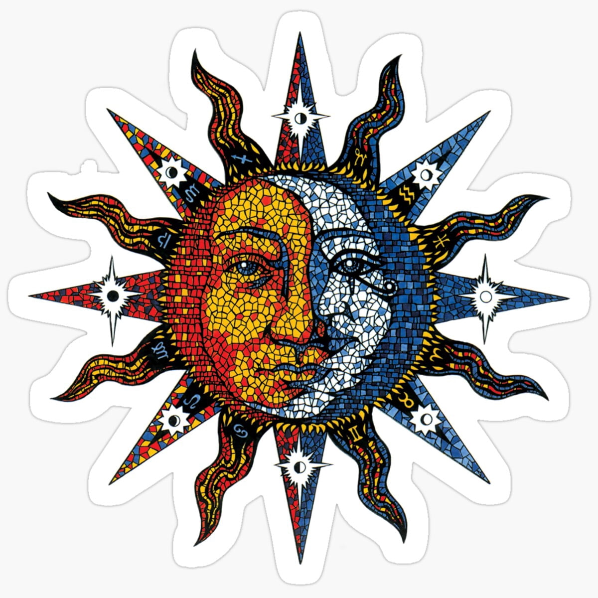 KIRAKIRA Celestial Mosaic Sun/Moon Sticker. Gift For You - Decorate ...