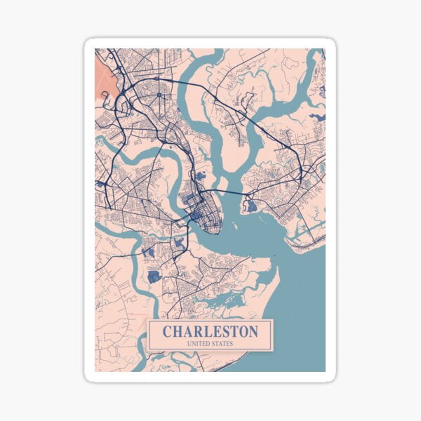 KIRAKIRA Charleston City Map Sticker - Walmart.com
