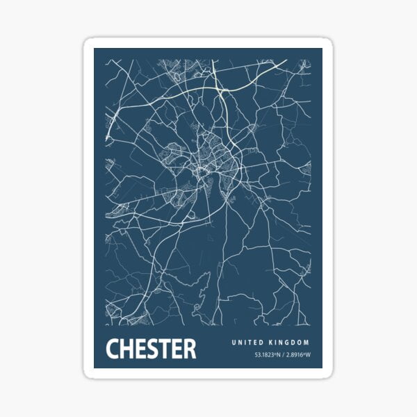 KIRAKIRA Chester Blueprint City Map Sticker - Walmart.com