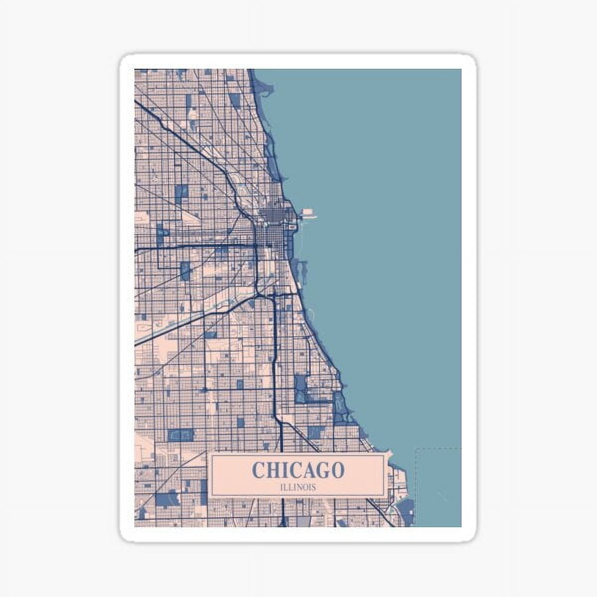 KIRAKIRA Chicago City Map Sticker - Walmart.com